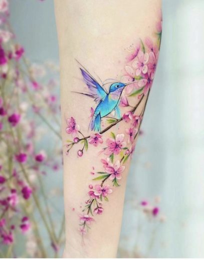Tatouage Aquarelle Fleurnull